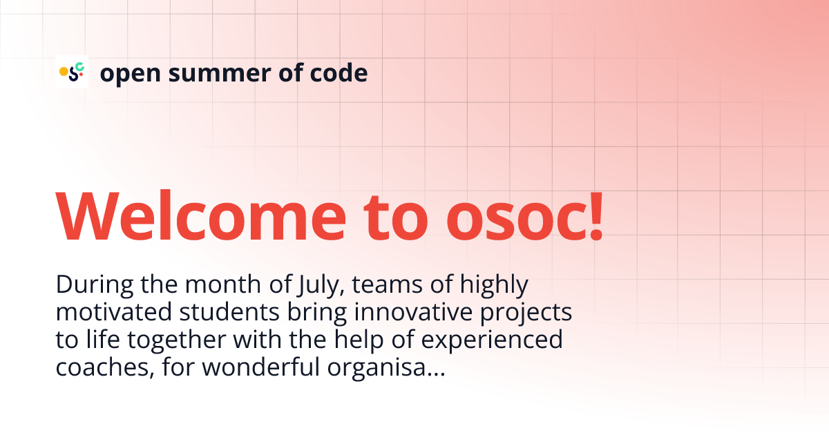 Welcome to osoc! | open summer of code