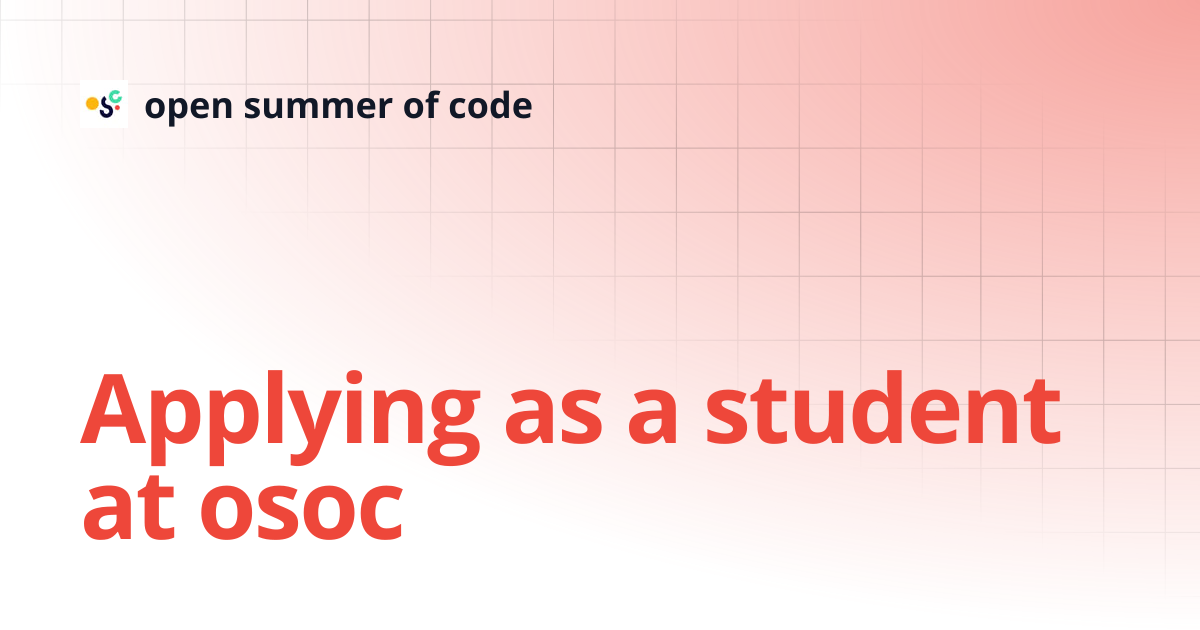 Applying as a student at osoc | open summer of code